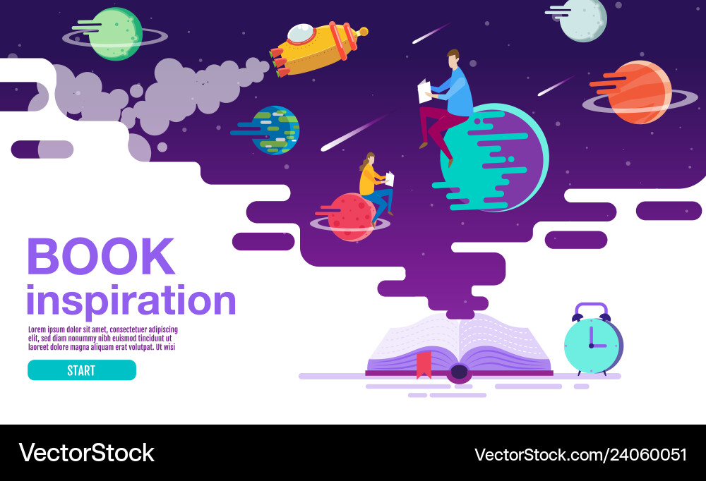 Open book space background school reading Vector Image