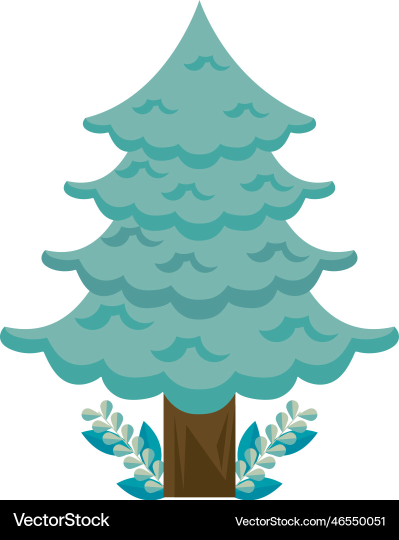 Pine tree plant forest Royalty Free Vector Image