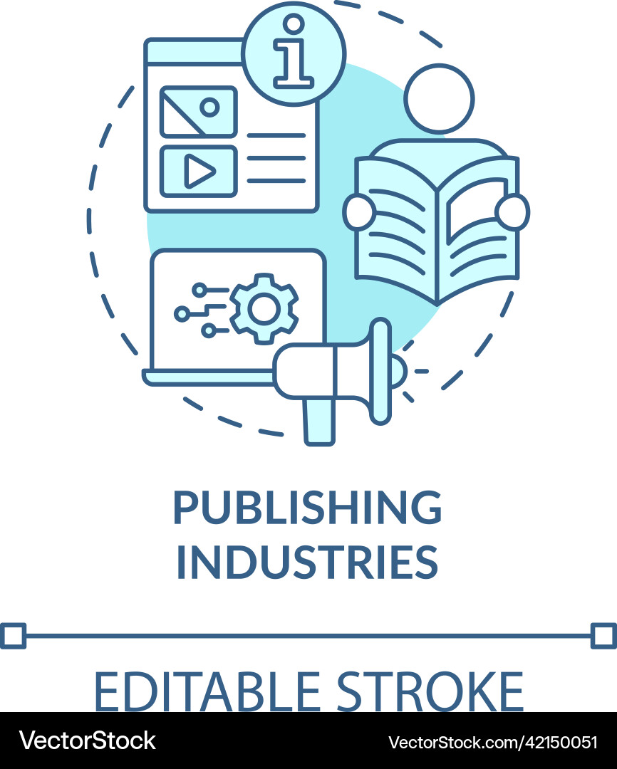Publishing industries turquoise concept icon Vector Image