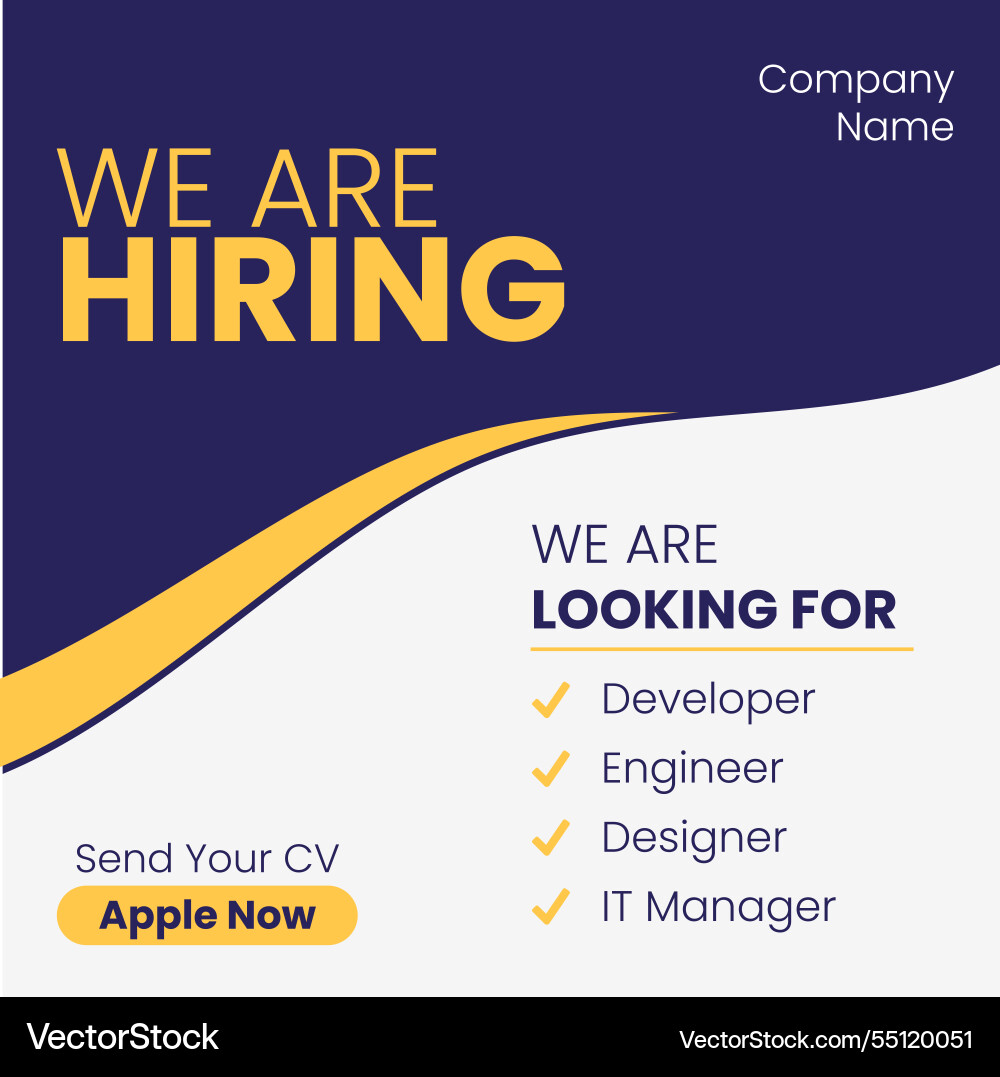 Recruitment advertising template Royalty Free Vector Image