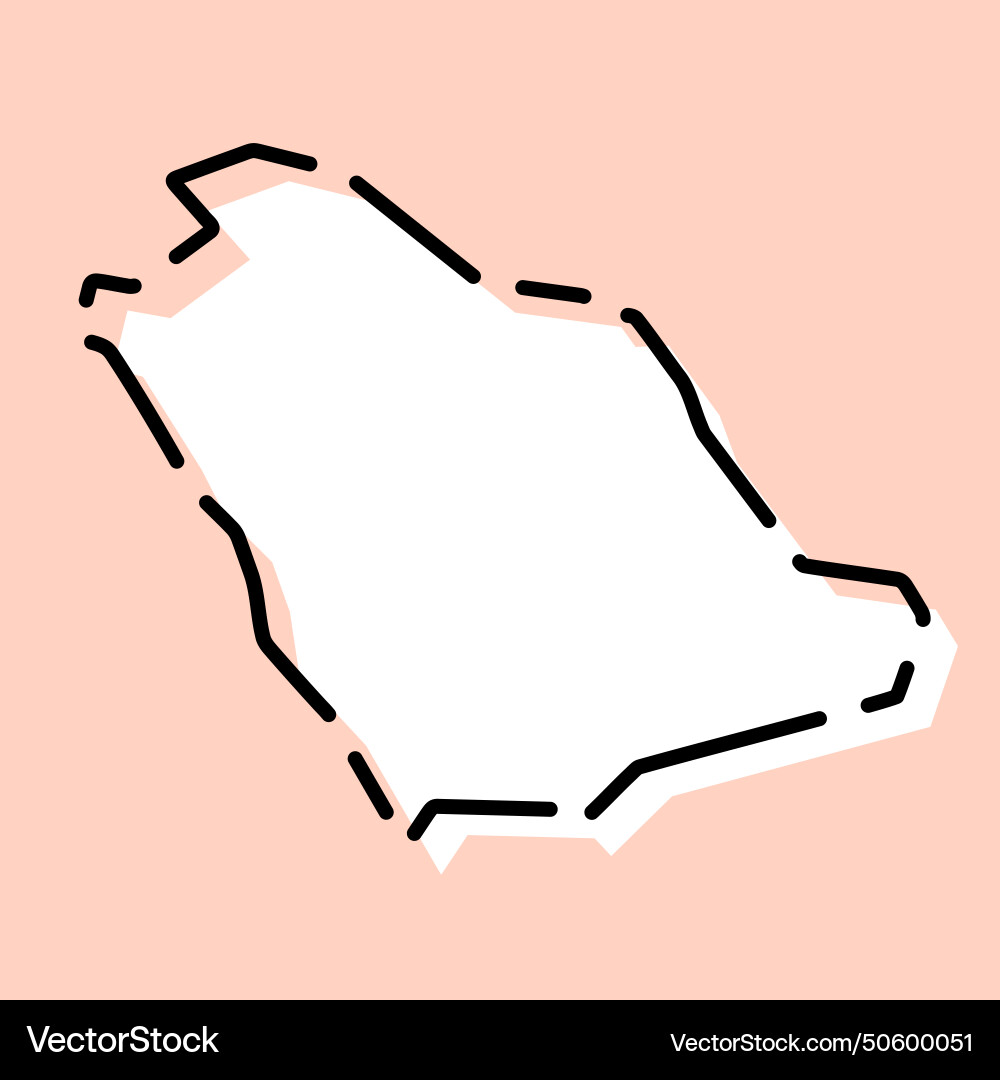 Saudi arabia simplified map Royalty Free Vector Image
