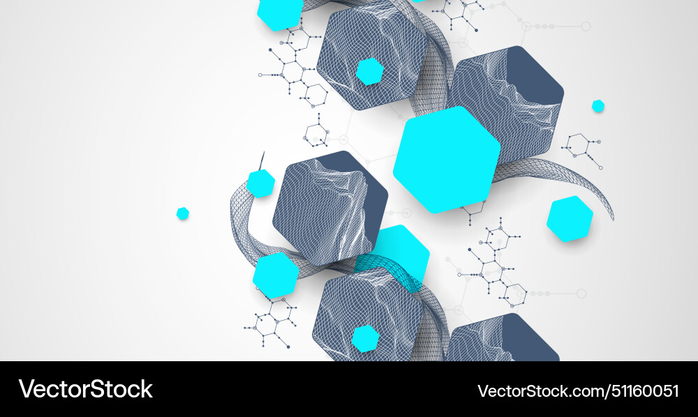 Scientific and technological background wireframe Vector Image