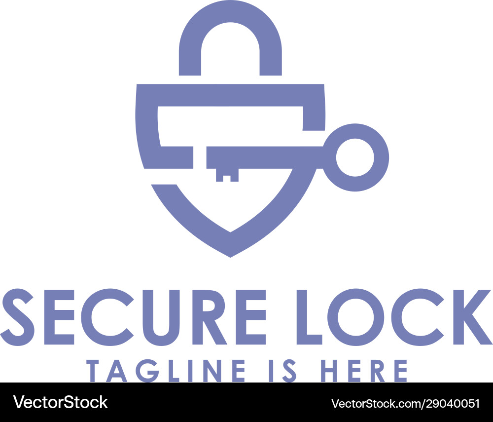 Secure lock logo Royalty Free Vector Image - VectorStock