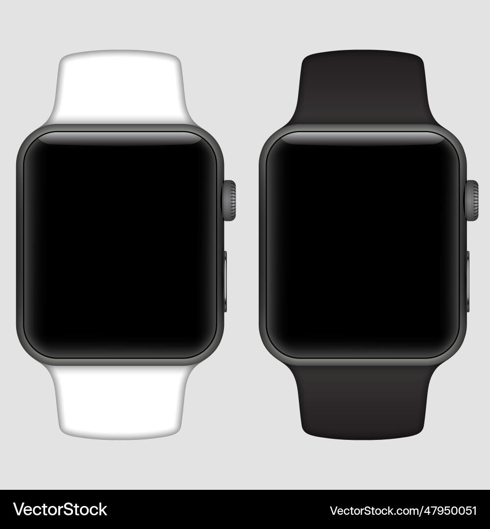 Smart watch isolated with icons on white Vector Image