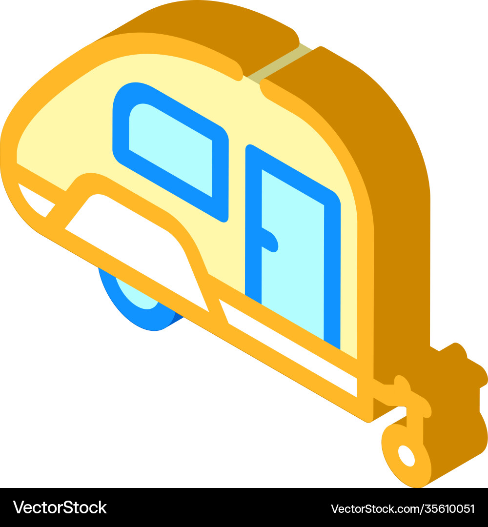 Trailer home on wheels isometric icon Royalty Free Vector