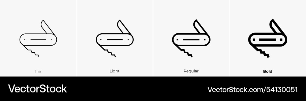 Utility knife icon thin light regular and bold Vector Image