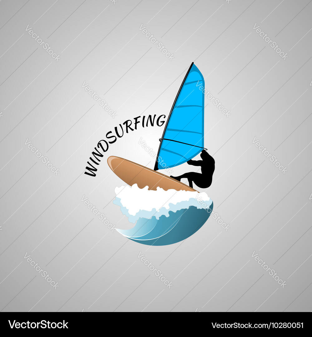 Windsurf Logo Lizenzfreies Vektorbild - VectorStock