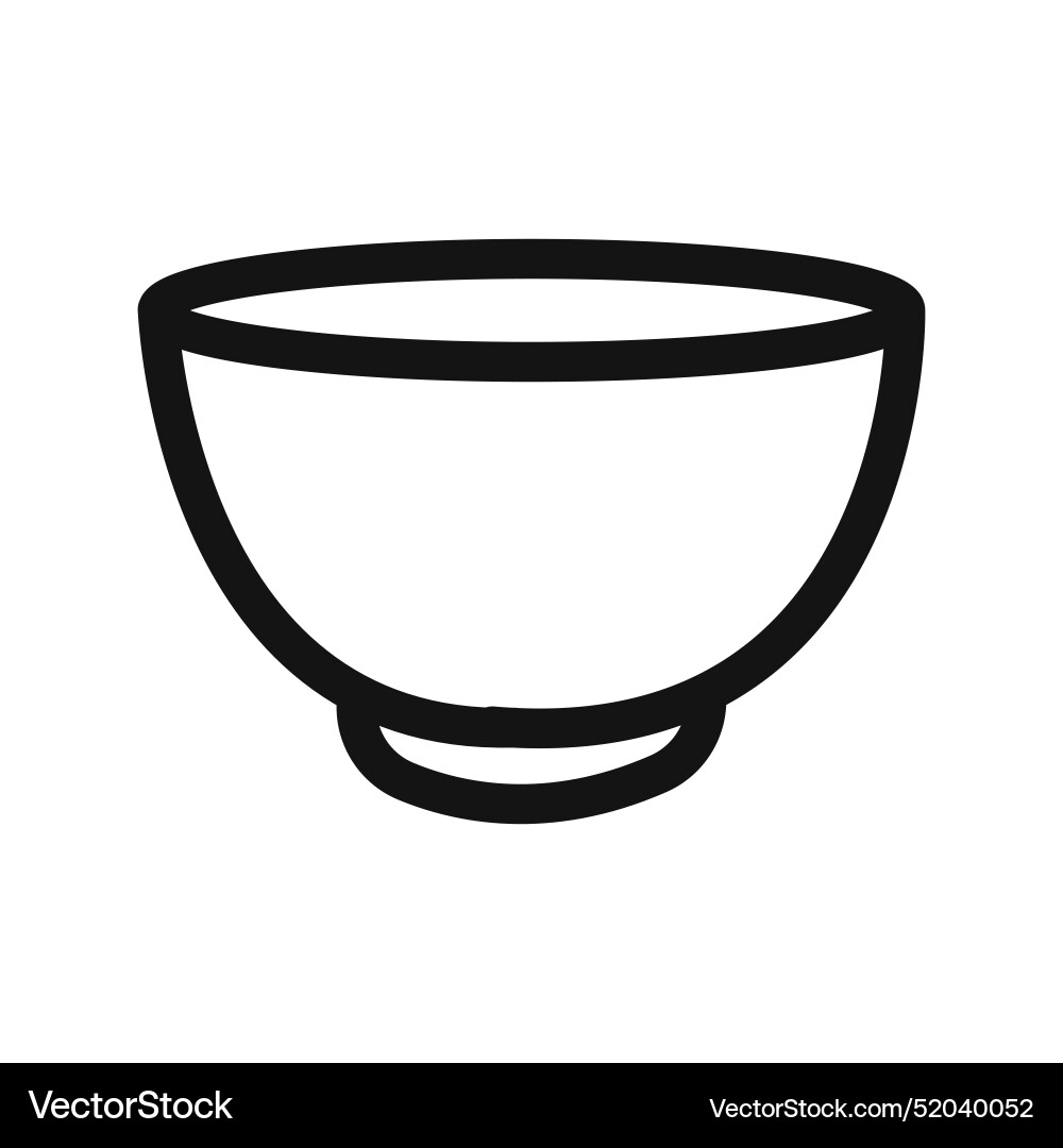 Bowl icon black and white sign Royalty Free Vector Image