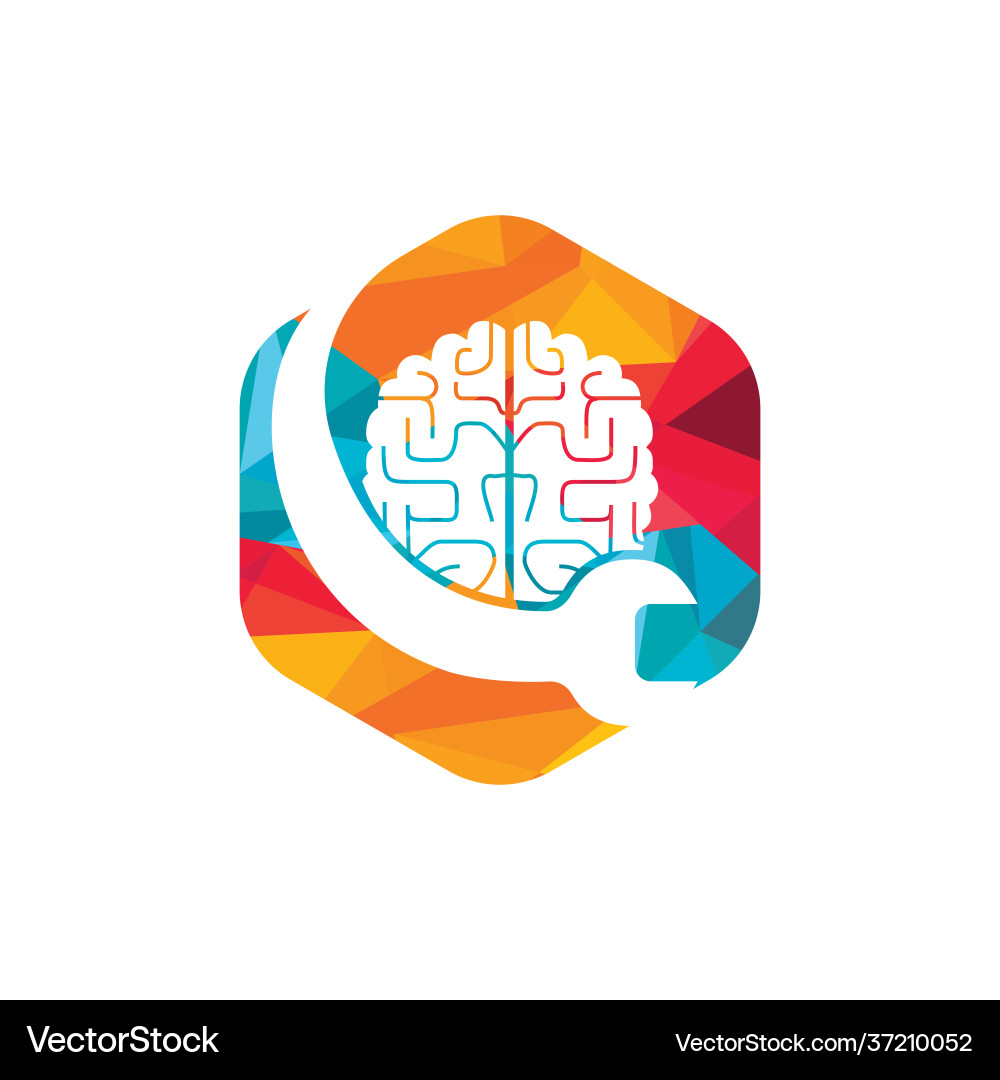 Brain repair logo design Royalty Free Vector Image