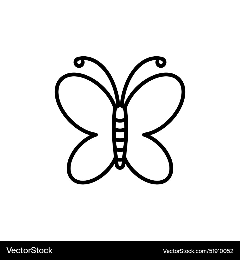 Butterfly icon for nature and wildlife apps Vector Image