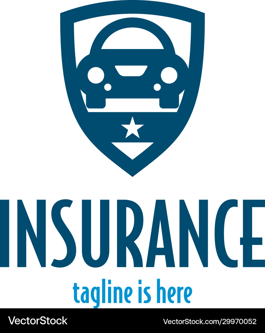 Car insurance shield logo Royalty Free Vector Image