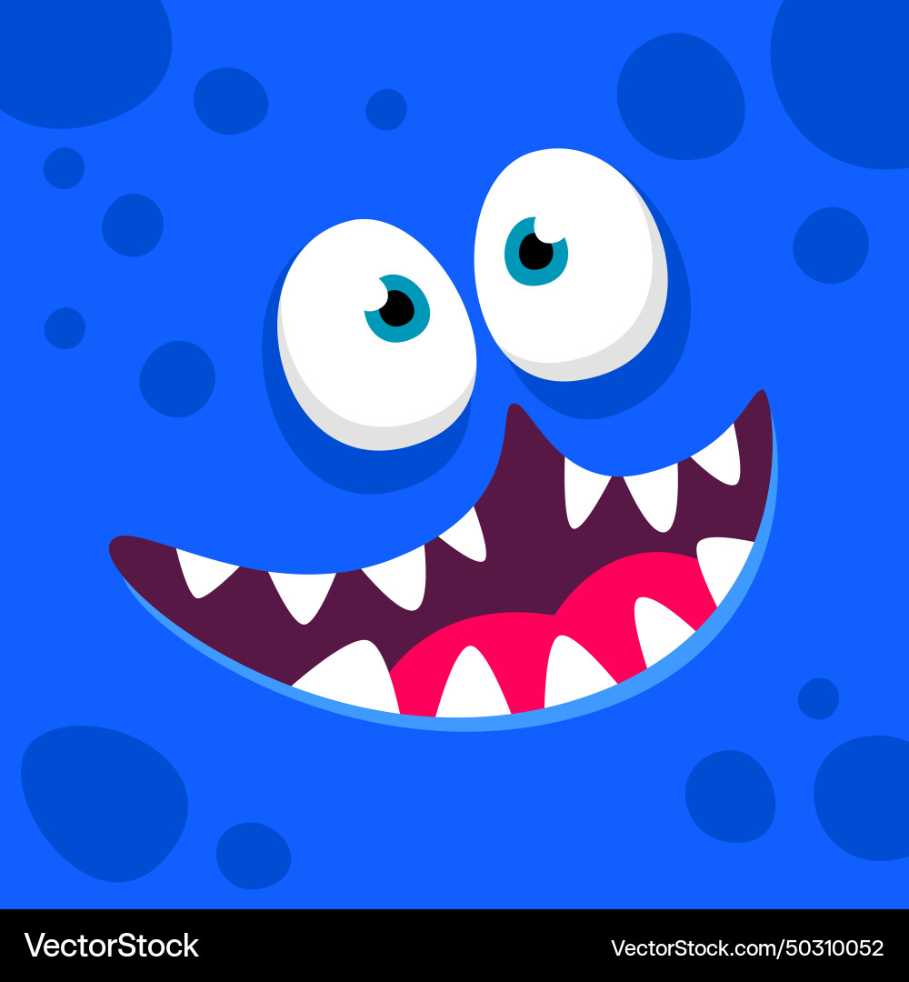 Cartoon Quadrat Monster Gesicht Lizenzfreies Vektorbild