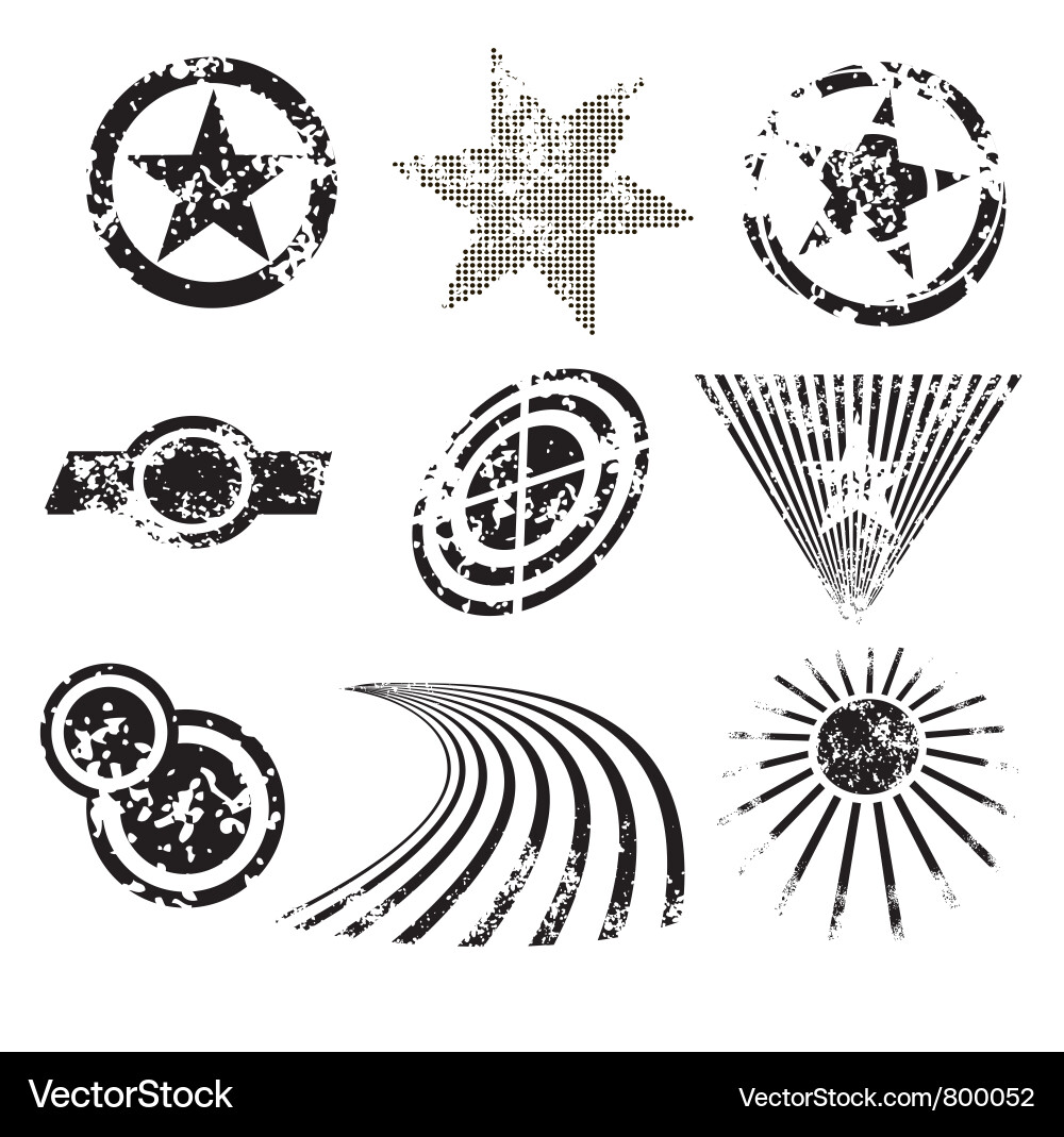 Distressed shapes Royalty Free Vector Image - VectorStock