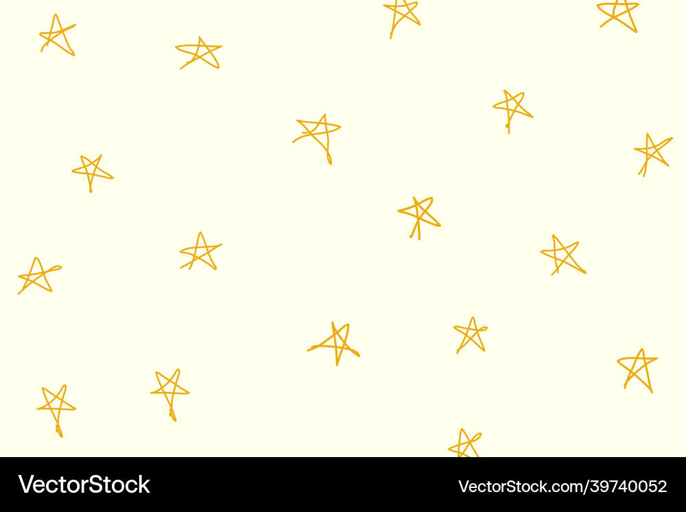 Doodle background yellow star pattern design Vector Image