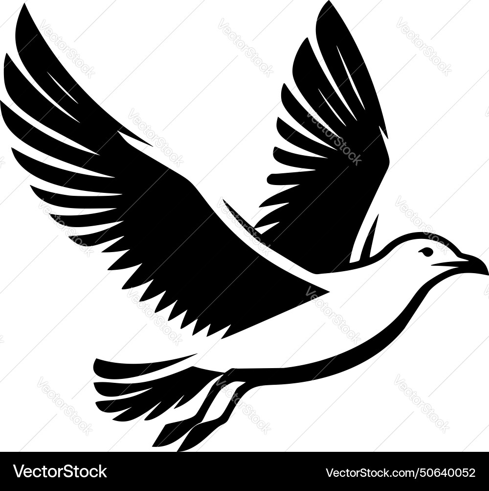 Flying dove silhouette Royalty Free Vector Image