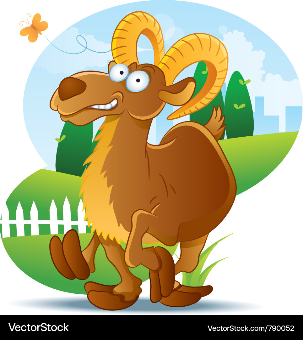 Goat cartoon Royalty Free Vector Image - VectorStock