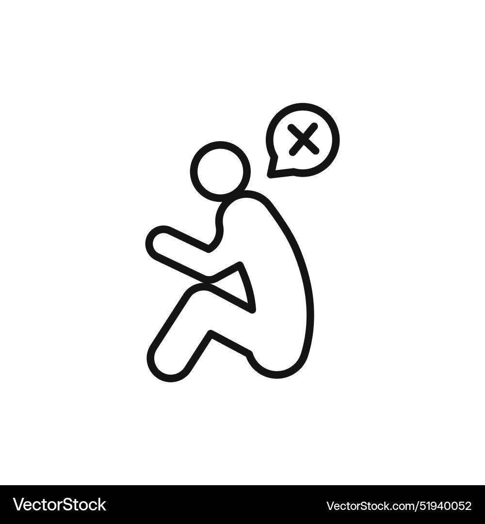 Helpless human icon logo sign outline Royalty Free Vector