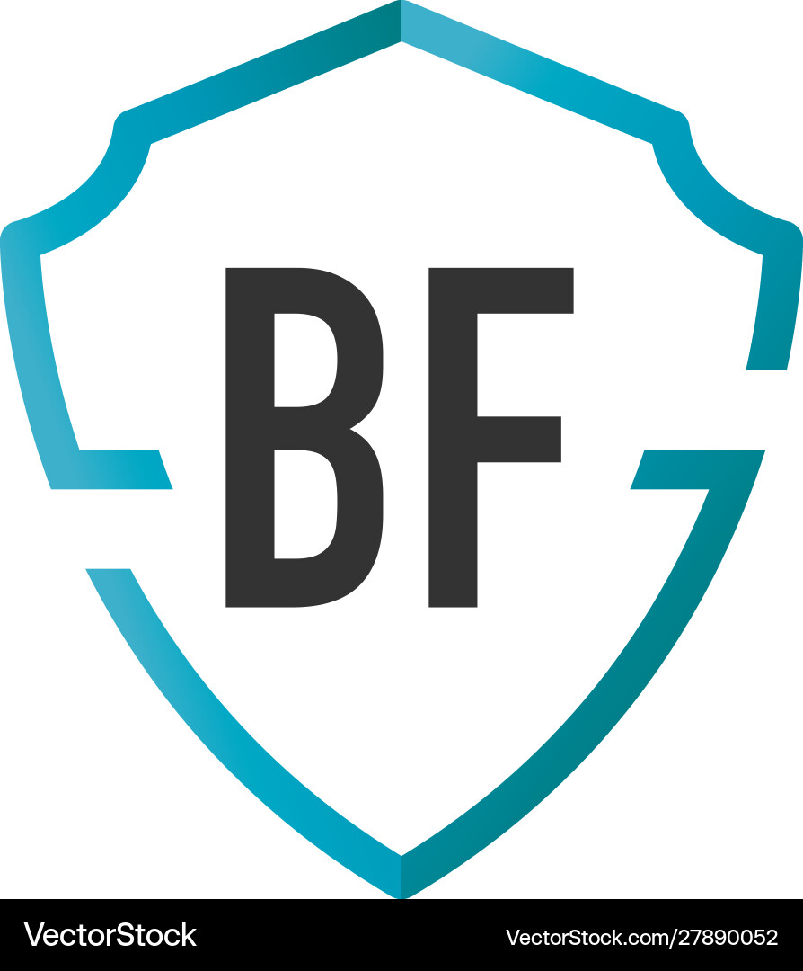 Initials letter bf creative shield design logo Vector Image
