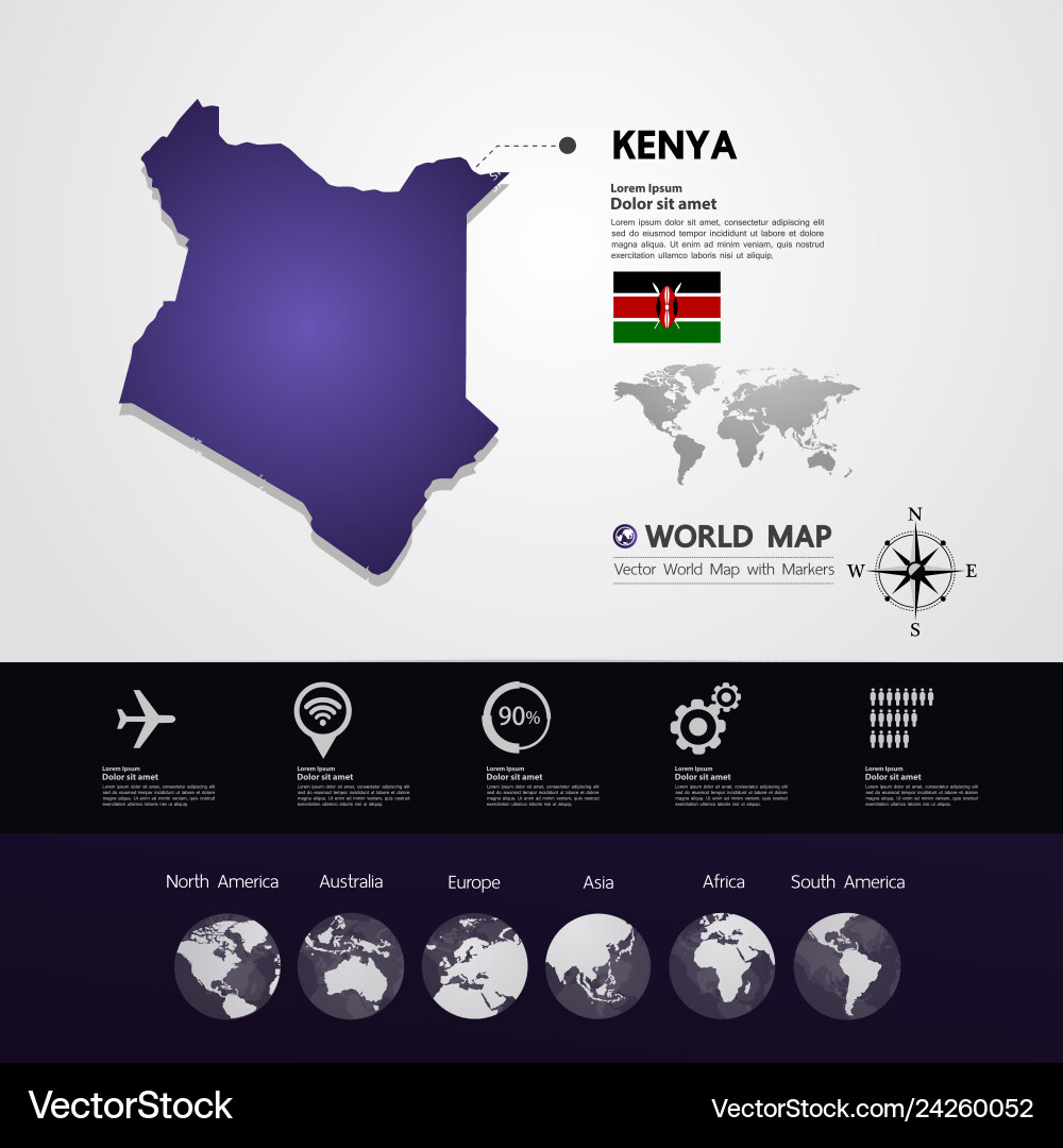 kenya map vector