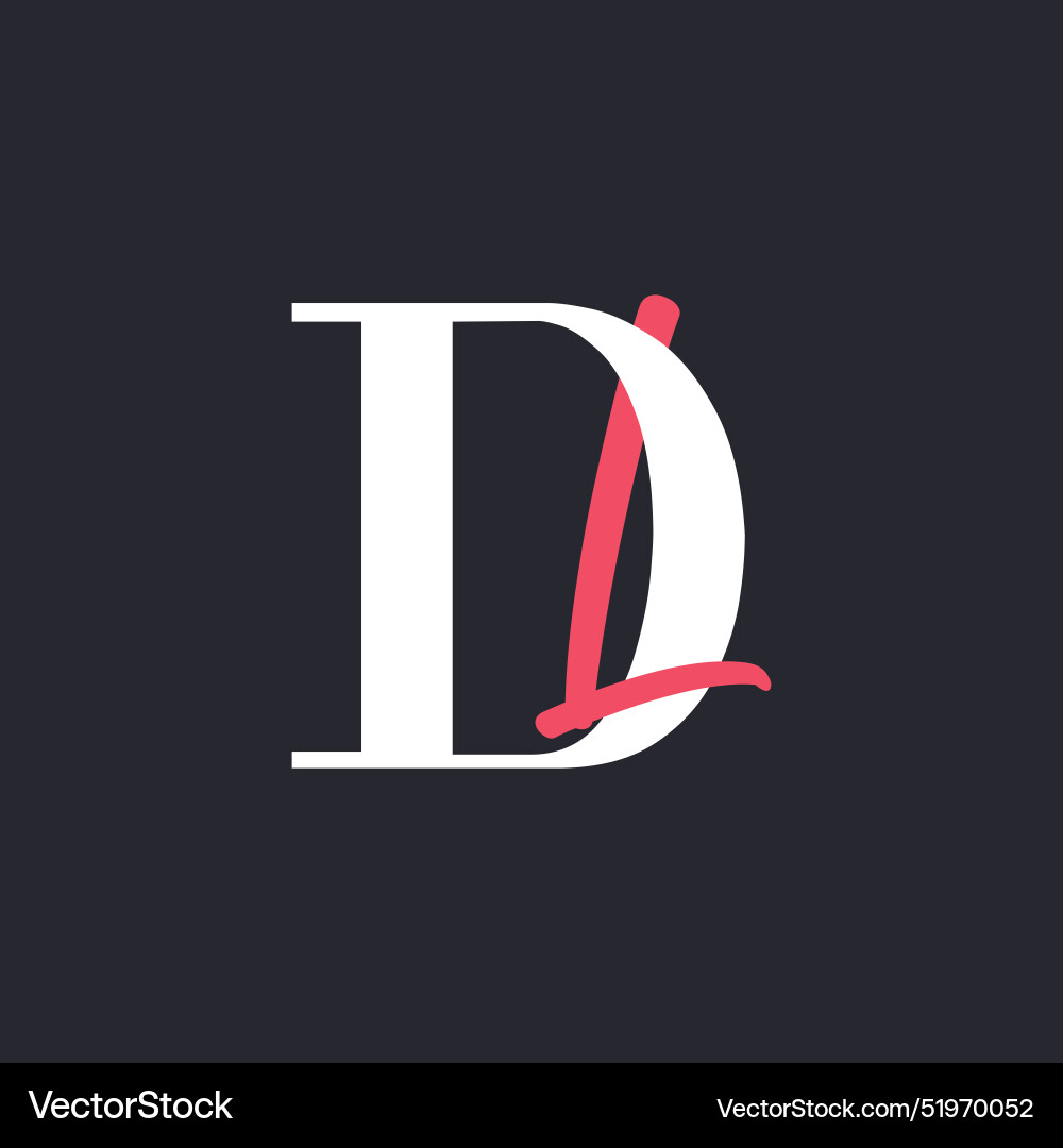 Letter dl logo perfectly blended initials dl Vector Image