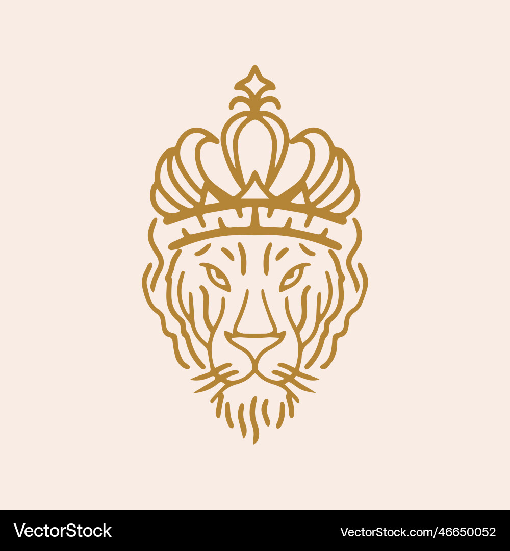 Lion king logo design Royalty Free Vector Image