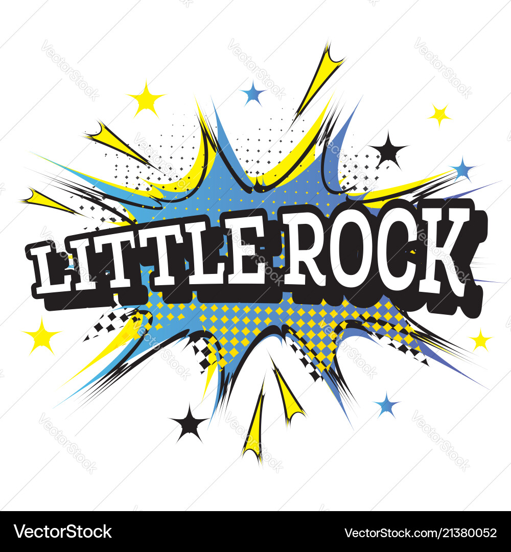 Little rock comic text in pop art style Royalty Free Vector