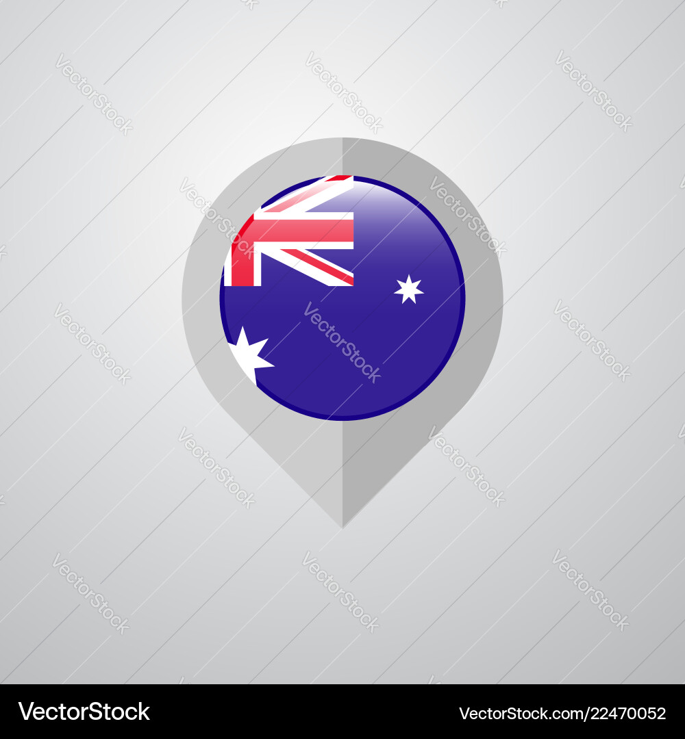 Map navigation pointer with australia flag design Vector Image