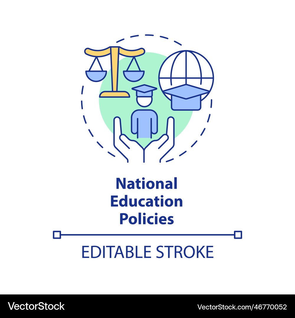 National education policies concept icon Vector Image