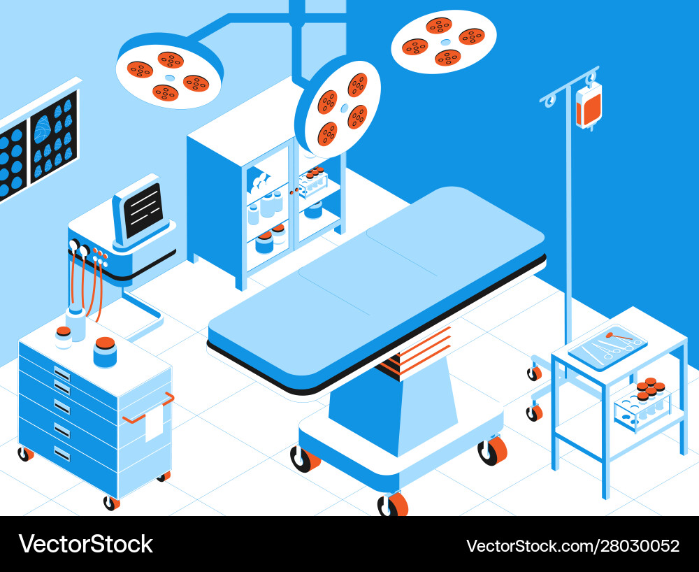 Operating room isometric Royalty Free Vector Image