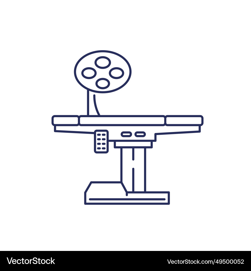 Operating table surgery line icon Royalty Free Vector Image