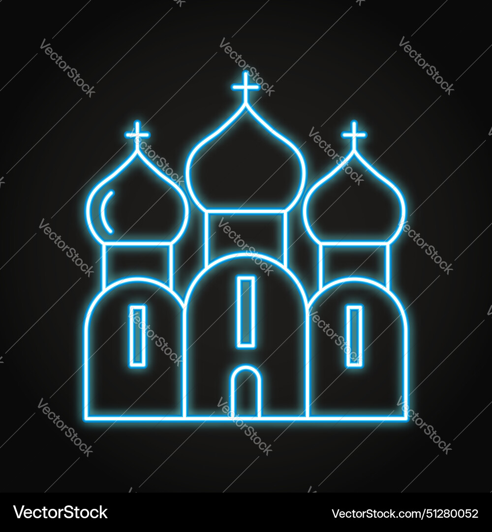 Orthodox church neon line icon Royalty Free Vector Image