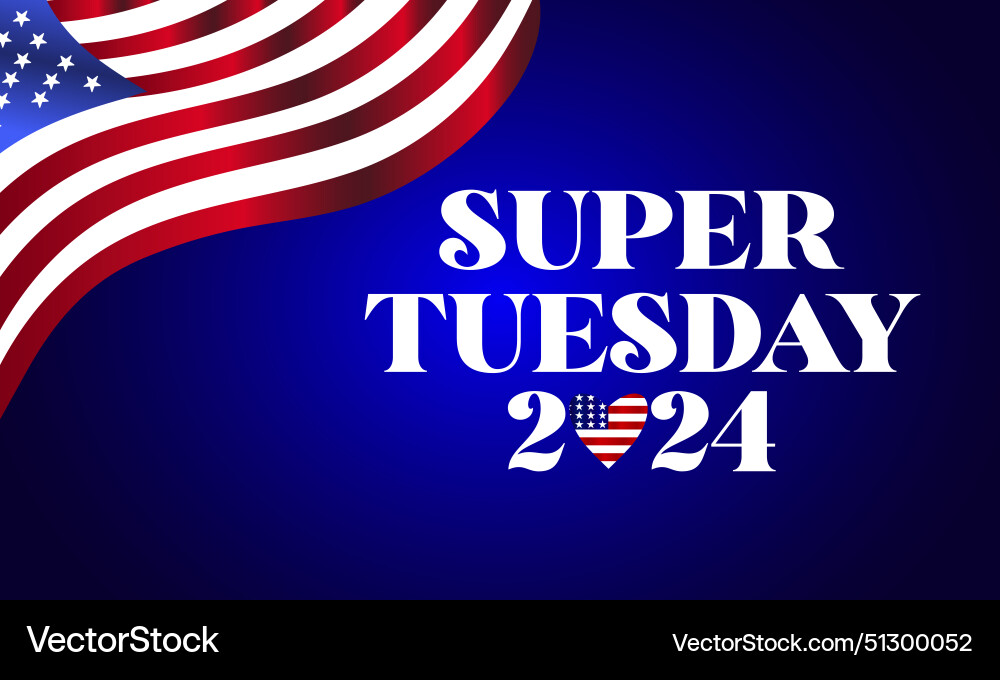Radial background super tuesday stylish text Vector Image
