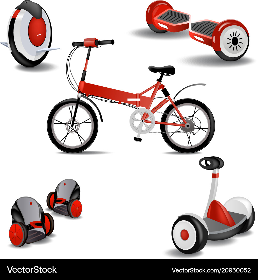 Realistic self-balancing gyro two-wheeled board Vector Image