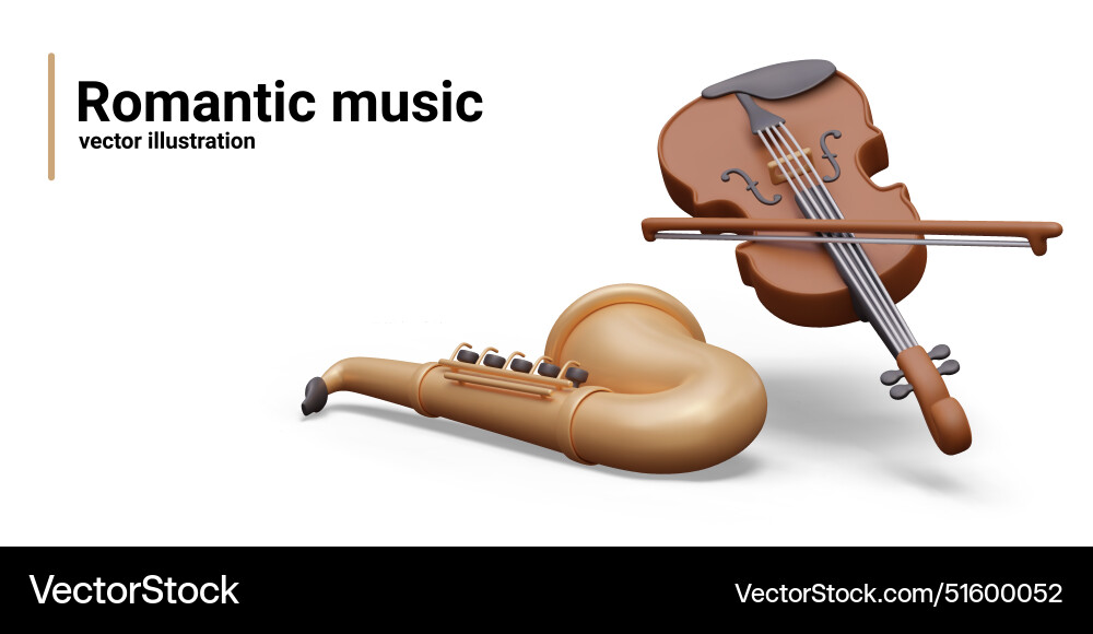 Romantic music classical musical instruments Vector Image