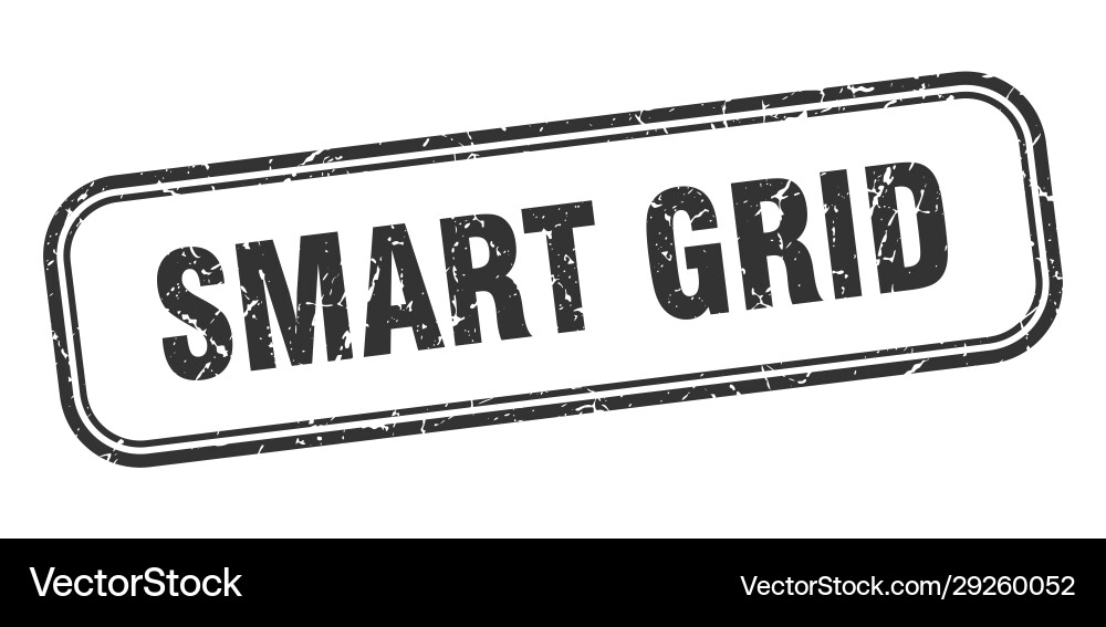 Smart grid stamp square grunge black Royalty Free Vector