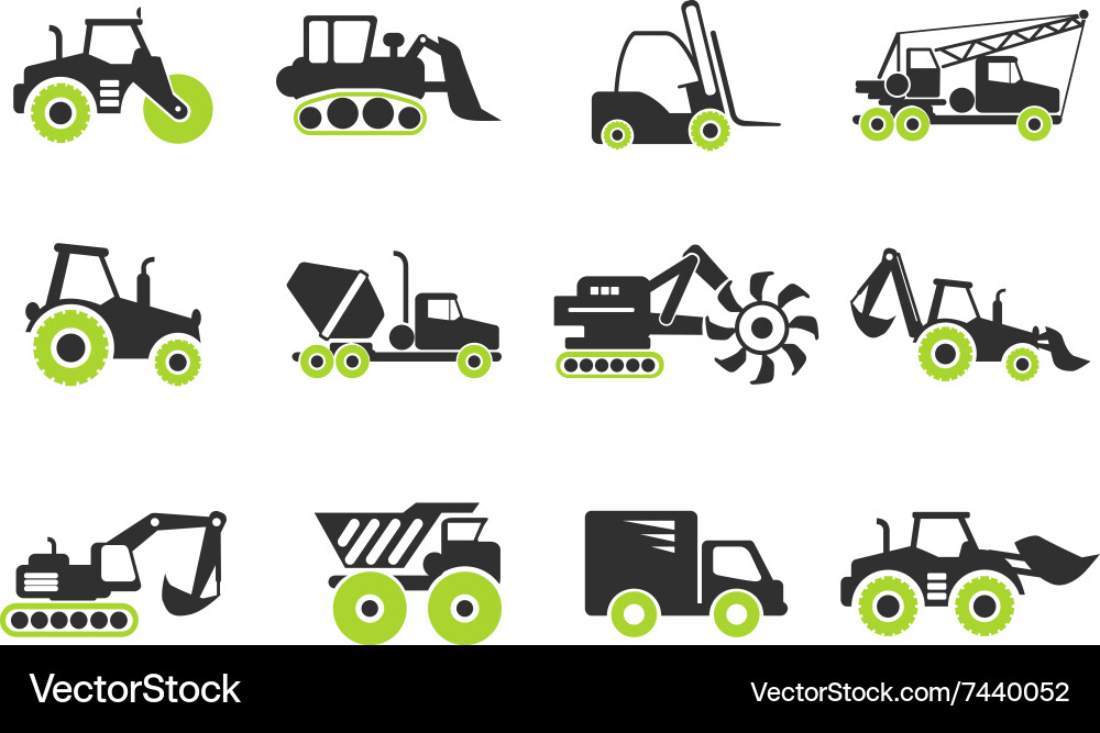 Symbols of construction machines Royalty Free Vector Image