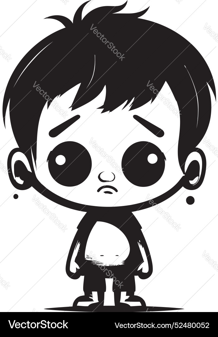 Troubled tom little boy icon Royalty Free Vector Image