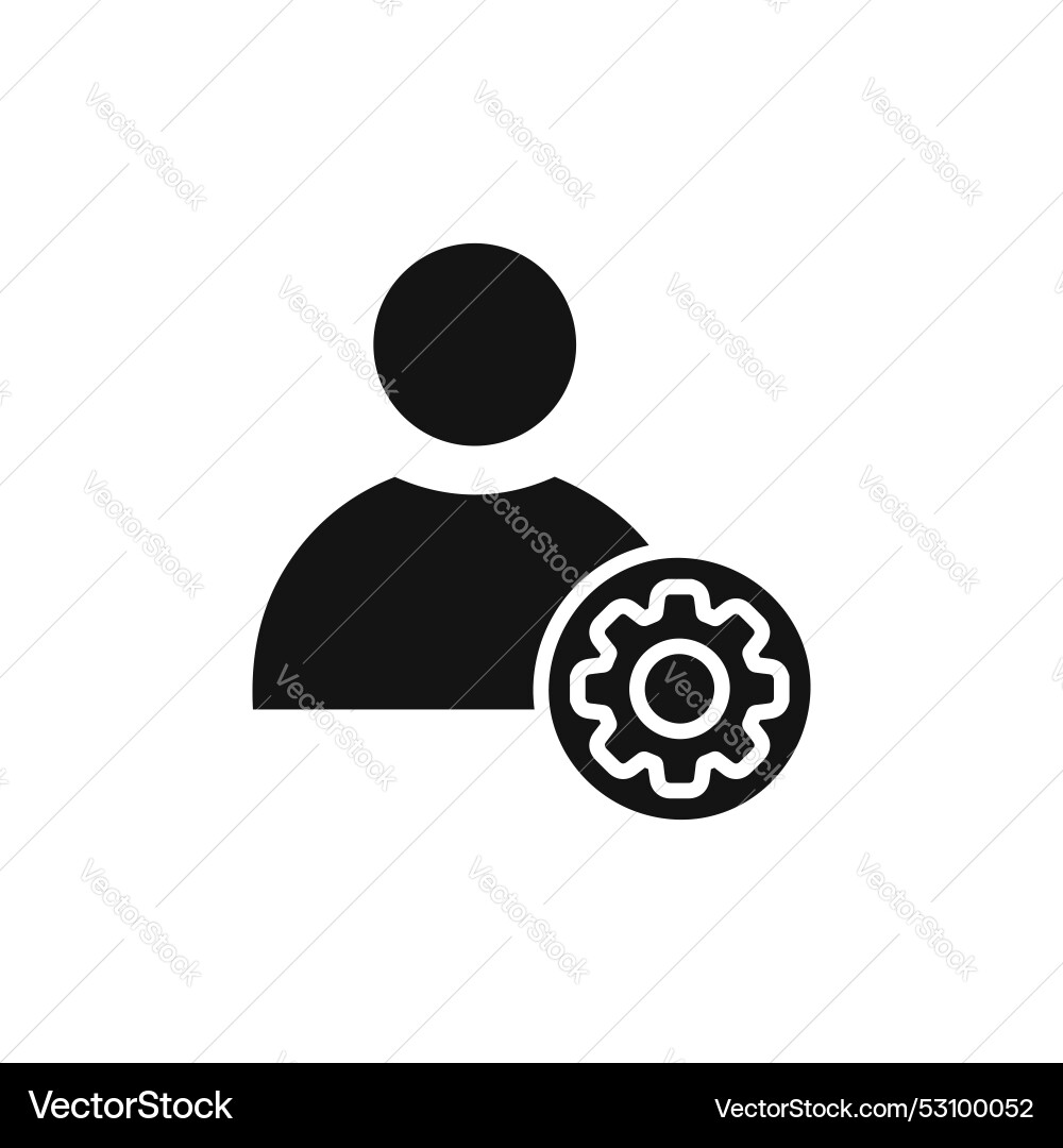 User gear icon isolated on white background Vector Image
