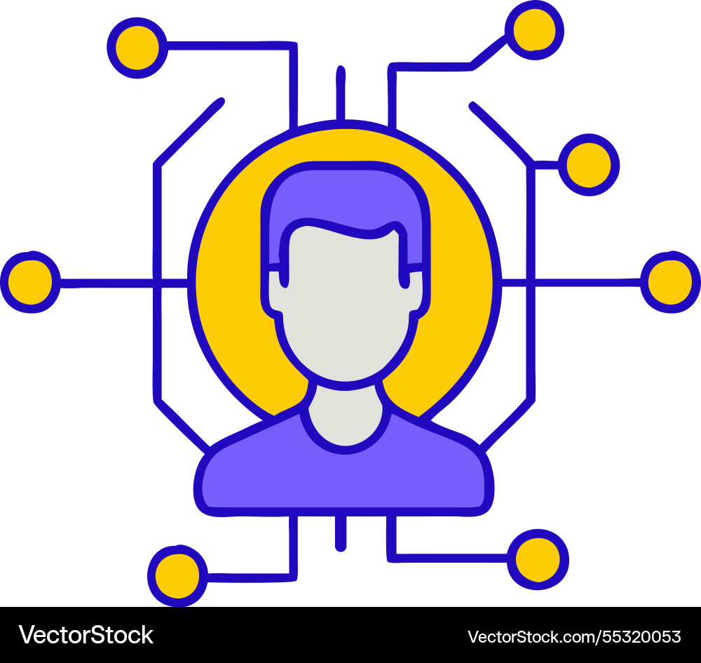 Ai neural network human Royalty Free Vector Image
