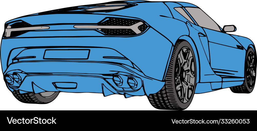 Blue sports car Royalty Free Vector Image - VectorStock