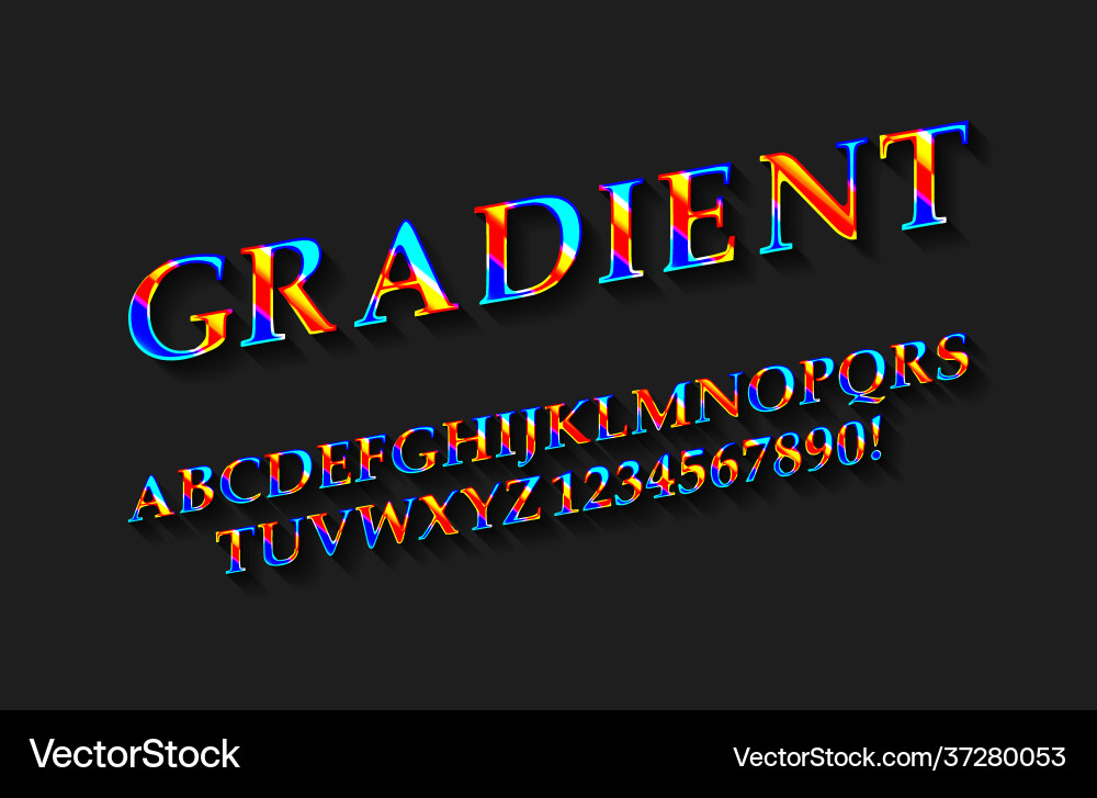 Color english alphabet Royalty Free Vector Image