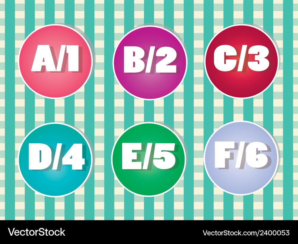 Bunte Nummernsymbole auf Checkered Hintergrund Vektorbild