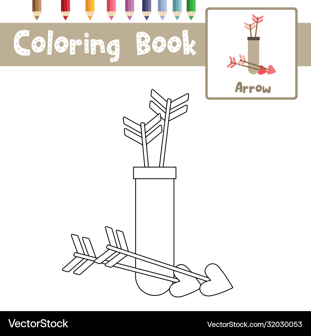 Coloring page arrow Royalty Free Vector Image - VectorStock