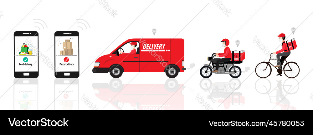 Corona virus quarantine delivery online order Vector Image