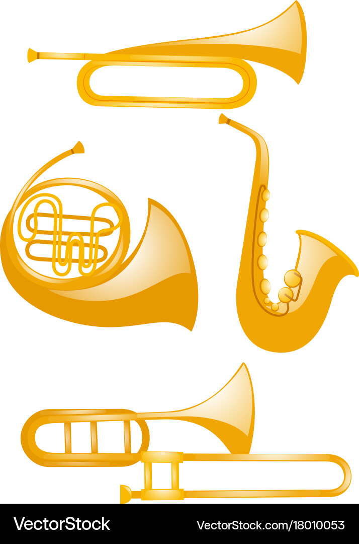 Different types of musical instruments Royalty Free Vector