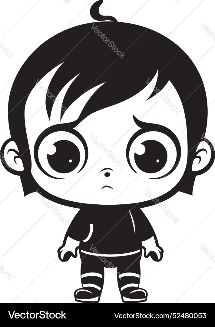 Disheartened dave cartoon boy emblem Royalty Free Vector
