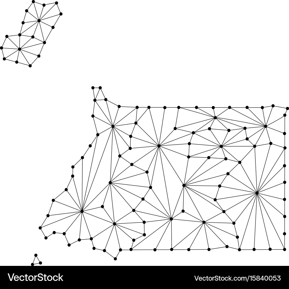 Equatorial guinea map of polygonal mosaic lines Vector Image