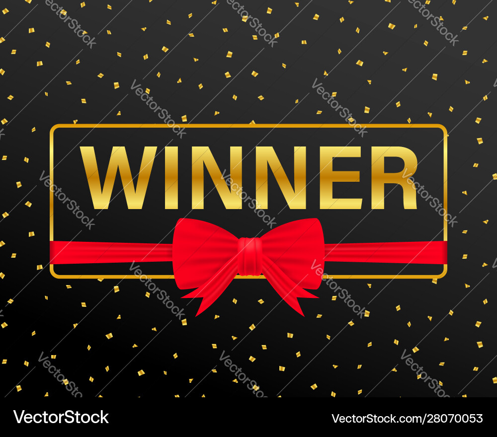 Falling Ribbon Winner Frame Royalty Free Vector Image