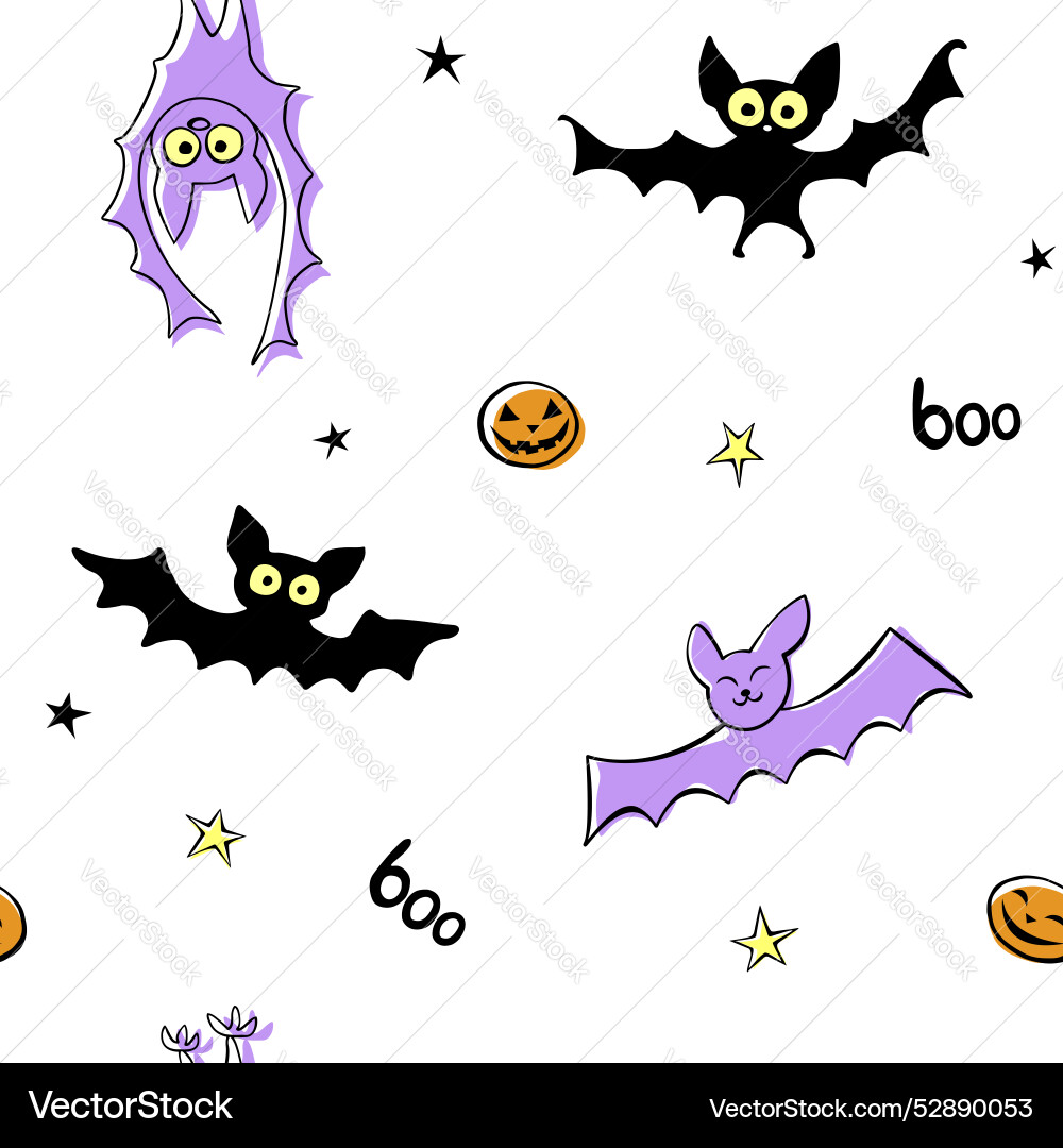 Flying bats seamless pattern Royalty Free Vector Image