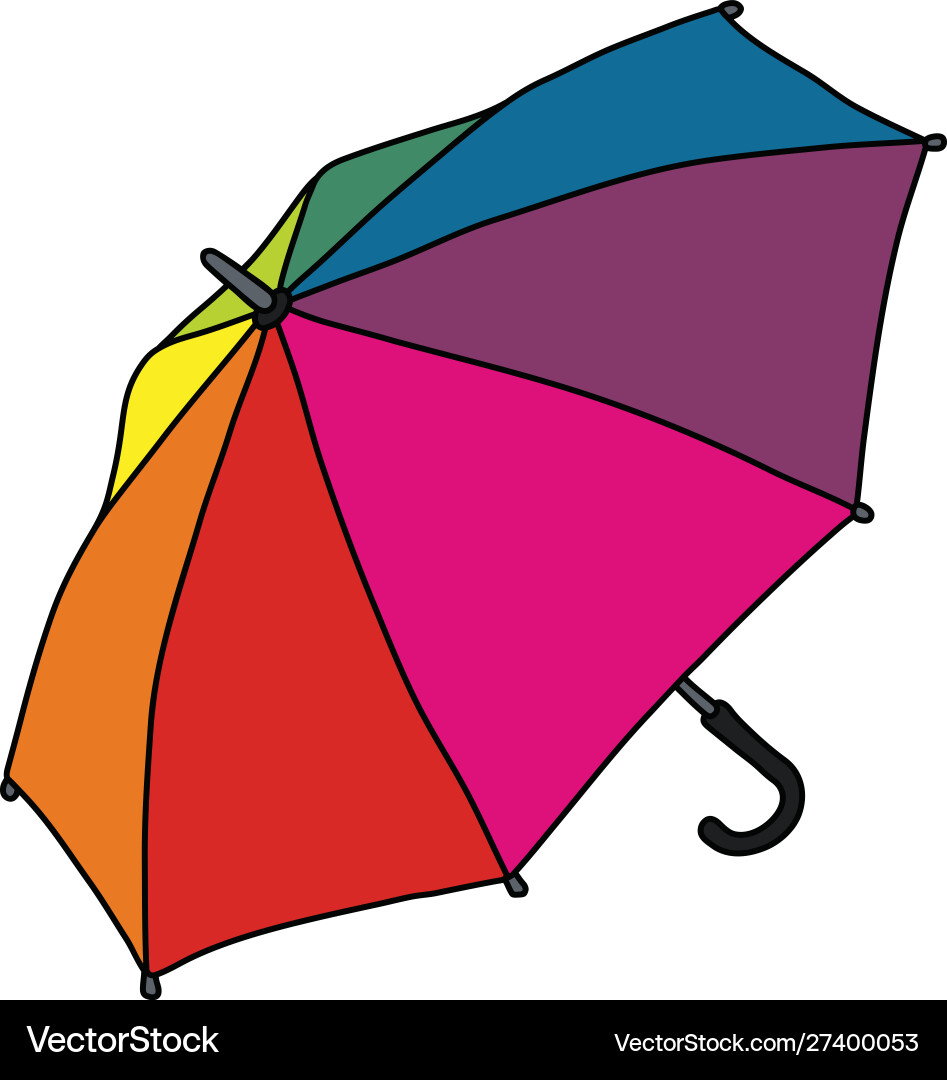 Funny rainbow color umbrella Royalty Free Vector Image